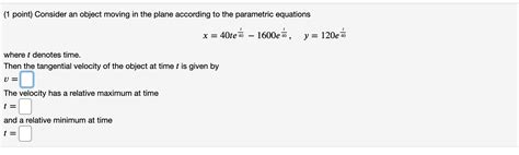 Solved Point Consider An Object Moving In The Plane Chegg