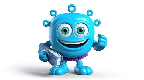 파란색 피트니스 트래커를 착용한 파란색 책 캐릭터 마스코트를 특징으로 하는 흰색 배경의 3d 렌더링 스마트 워치 교육 3d 피트니스 트래커 배경 일러스트 및 사진 무료