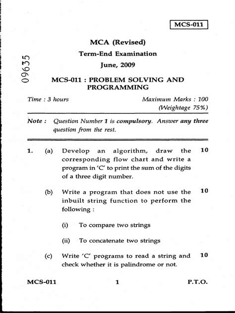 Mcs 011 J09 Pdf Computer Science Software Engineering