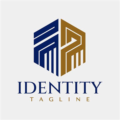 Minimalist Hexagonal Line Letter F P FP Logo Design Modern Polygon Initial FP Vector