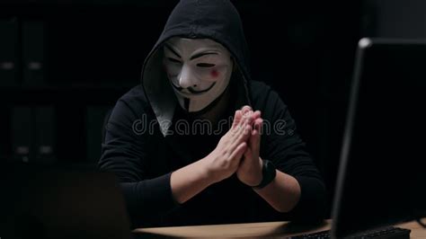 Male Hacker In Mask Stock Video Video Of Theft Male