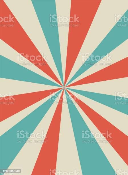 햇빛 복고풍 수직 배경 옅은 빨간색 파란색 및 베이지 색 버스트 배경 판타지 벡터 일러스트레이션 광대한에 대한 스톡 벡터 아트