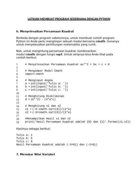 Materi Dan Latihan Python 2 Pdf
