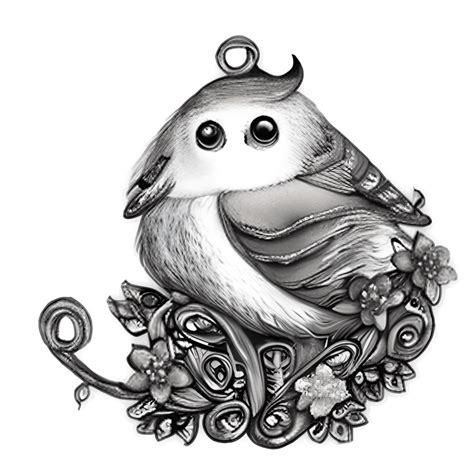 Cute Shabby Chic Doodle Bird On Birdhouse Singing · Creative Fabrica