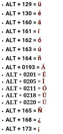 Acentos Computadora Acentos En Espanol Atajos De Teclado Signos De