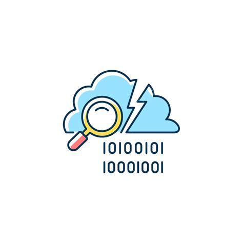 Data Breach Detection Rgb Color Icon Intrusion Breach Cybersecurity Vector Intrusion Breach