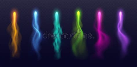 Magic Light Trails With Colorful Haze Realistic Vfx Arrow Effect Stock Vector Illustration Of