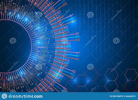 Big Data Visualization With Light Binary Code Background Stock Vector Illustration Of Display