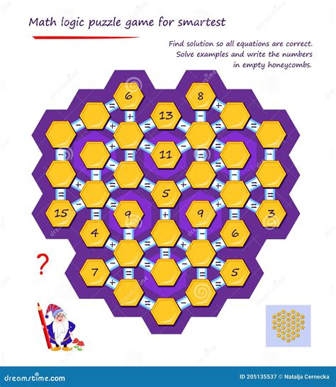 Mathematical Logic Puzzle Game For Smartest Find Solution To All Equations Are Correct Stock
