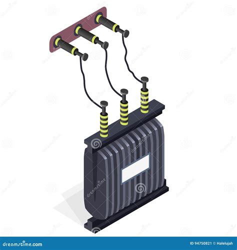 Elektrische Centraledetail Krachtcentraleelement De Elektrische Transformator Isometrische Bouw