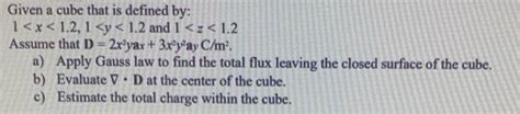 Solved Given A Cube That Is Defined By 1 Chegg Com