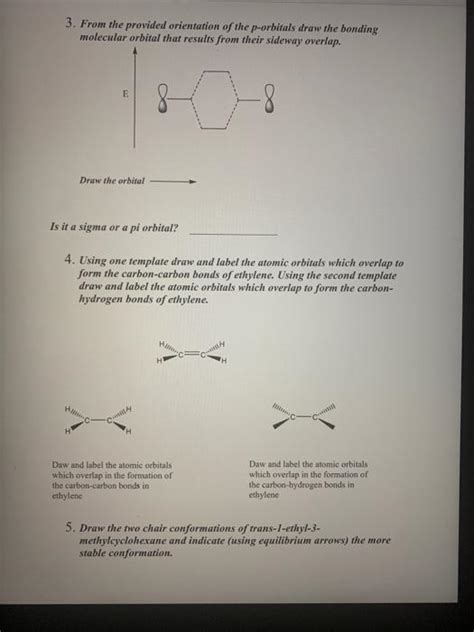 Solved 3 From The Provided Orientation Of The P Orbitals Chegg Com