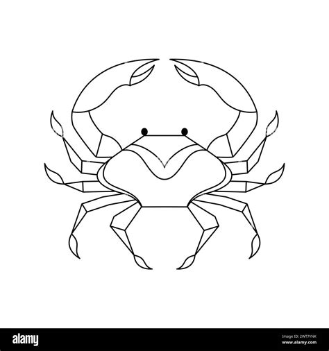 Cancer Zodiac Sign In Line Art Style Stock Vector Image And Art Alamy