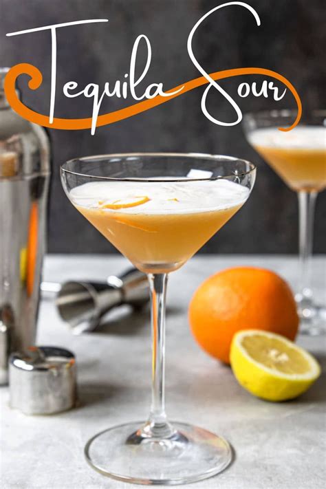 Frothy Tequila Sour Cocktail Recipe Sour Cocktail Tequila Sour