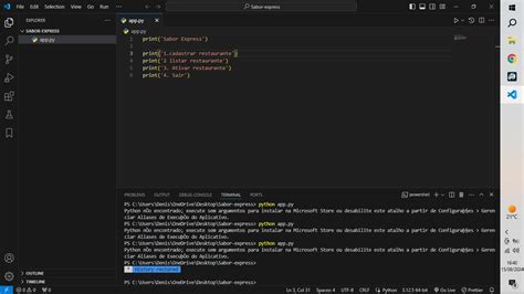 Python nÒo encontrado execute sem argumentos para instalar na Microsoft Store ou desabilite