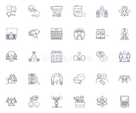 Knowledge Acquisition Line Icons Collection Learning Understanding Insight Comprehension