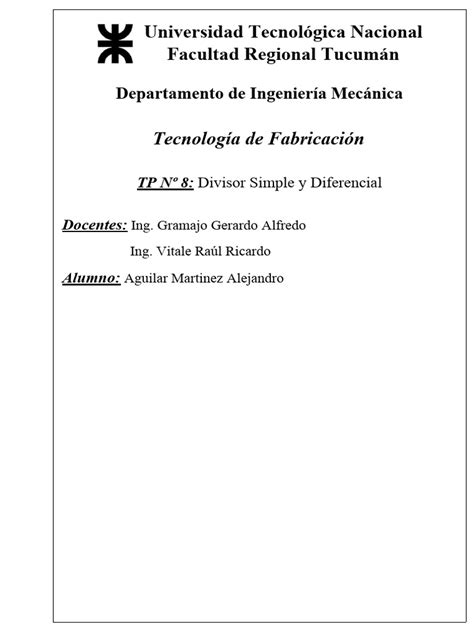Tp N°8 Divisor Simple Y Diferencial Pdf División Matemáticas