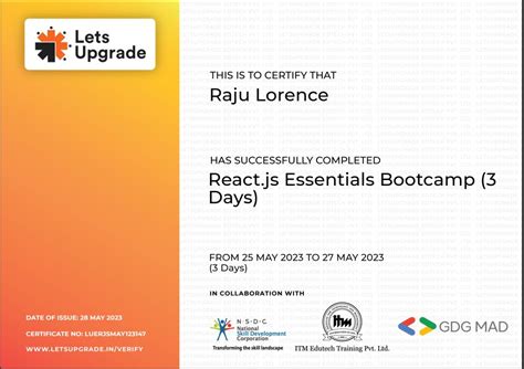 Raju Lorence Murmu On Linkedin Reactjs Letsupgrade Bootcamps