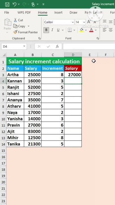 Salary Increment In Excel Exceltech Exceltrick Excelfunction