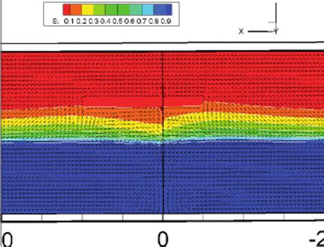 1 Water Saturation Distribution And Velocity Fi Eld At T 91 Hours