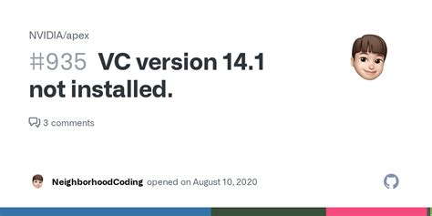 VC Version Not Installed Issue NVIDIA Apex GitHub