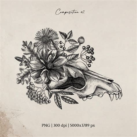 Animal Skull Svg Skeleton Svg Hand Drawn Bones Engraving Vector