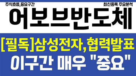 어보브반도체 필독 삼성전자 협력발표 나겠네요 수요일 이후가 중요한 상황 큰거하나 올겁니다 ㅣ 어보브반도체 주가전망 Youtube