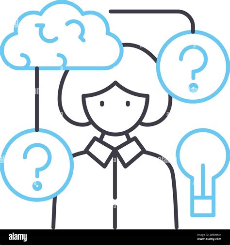 Problem Solution Line Icon Outline Symbol Vector Illustration Concept Sign Stock Vector Image