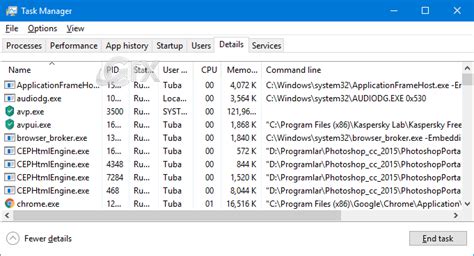 How To Display The Command Line In Windows 10 Task Manager
