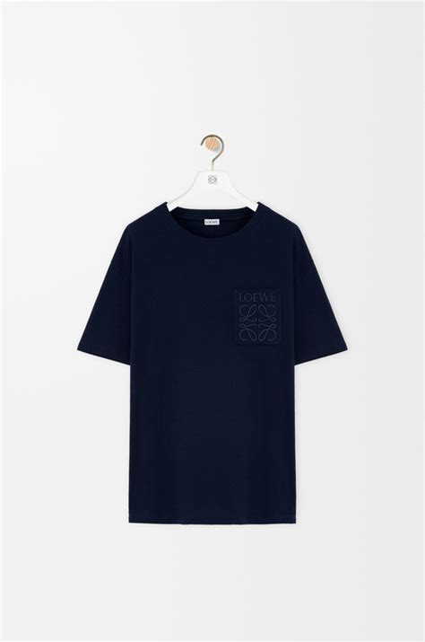 Camiseta De Corte Holgado En Algodón Azul Loewe Europa Sitio Web Oficial