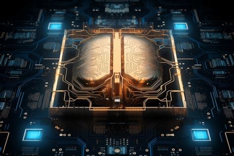 Brain Curcuit Board Premium Ai Generated Image