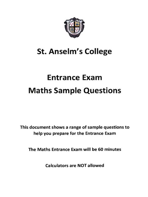Maths Sample Questions Pdf