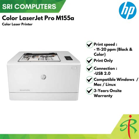Hp Color Laserjet Pro M155a Color Laser Printer 3 Years Warranty Lazada