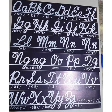 Alphabet Cursive Writing Perception Strip For Blackboard Capital And