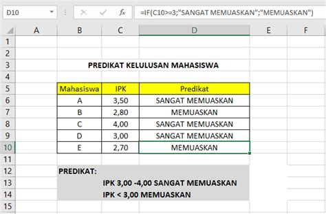 Penggunaan Rumus Logika If Di Microsoft Excel