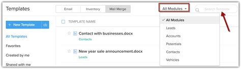 Mail Merge Templates Zoho Crm Help