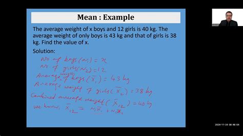 Averages Arithmetic Mean Example 4 Youtube