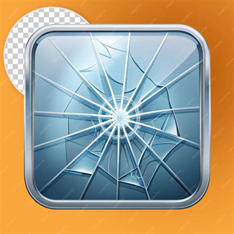 Premium Psd Broken Frosted Glass Realistic Icon