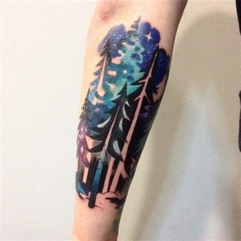 Abstract Watercolor Tree Tattoo