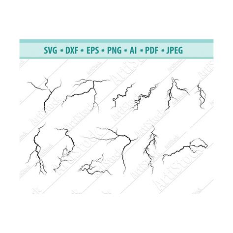 Cracks Svg File Cracks Clipart Crack Stencil Lightning Sv Inspire Uplift