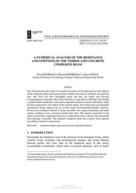 Pdf A Numerical Analysis Of The Resistance And Stiffness Of The