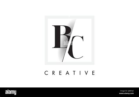 Bc Letter Logo Design With Creative Intersected And Cutted Serif Font Stock Vector Image And Art