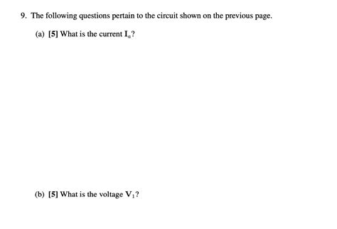 Solved 9 The Following Questions Pertain To The Circuit