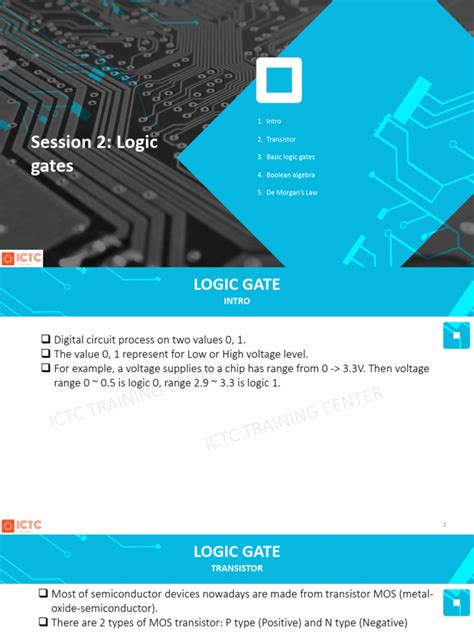 Ic Overview Session2 Logic Gate Pdf Logic Gate Boolean Algebra