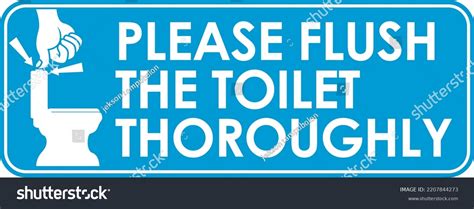 Please Flush Toilet Thoroughly After Using Stock Vector Royalty Free