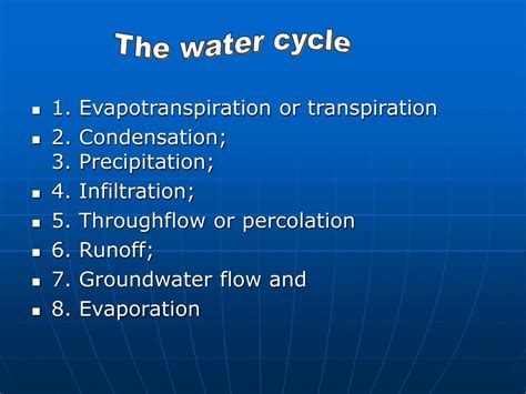Ppt Introduction Evaporation Transpiration Condensation Precipitation