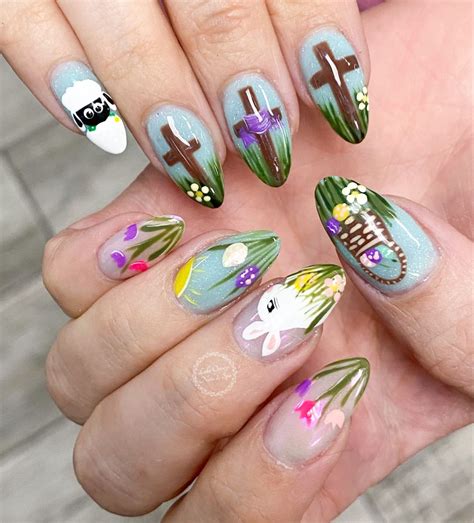 Easter Nails In 2025 Cross Nail Designs Easter Nail Art Designs