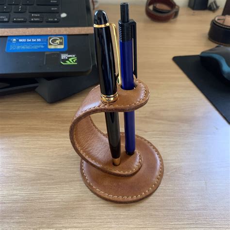 Leather Desk Pen Holder Leather Pen Stand For Desk T For Boss