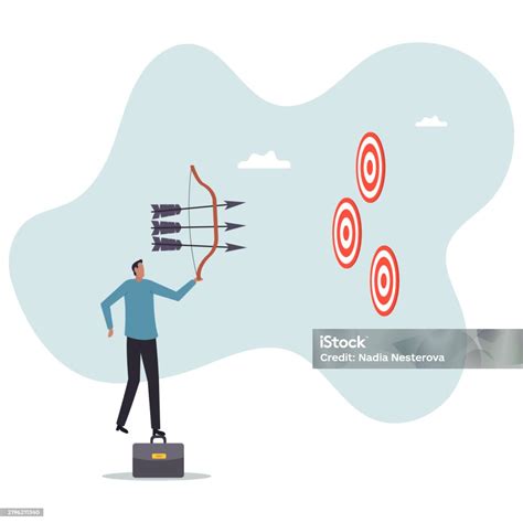 멀티 태스킹 또는 다중 목적 전략 많은 목표 또는 목표를 목표로 숙련 된 전문가는 작업 및 경력에서 성공을 달성합니다 비즈니스 Conceptflat 캐릭터 개념에 대한 스톡