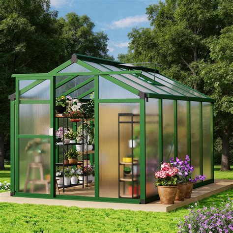 6x10 Ft Greenhouse Sturdy Aluminum Polycarbonate
